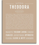 Theodora Personalized Name Meaning Art Prints – Name Stories