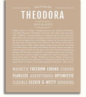 Theodora Personalized Name Meaning Art Prints – Name Stories