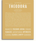Theodora Personalized Name Meaning Art Prints – Name Stories