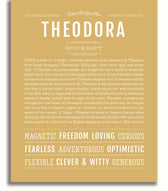Theodora Personalized Name Meaning Art Prints – Name Stories