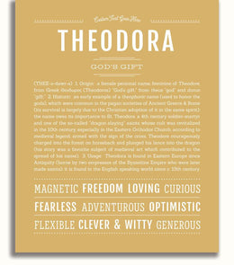 Theodora Personalized Name Meaning Art Prints – Name Stories