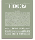 Theodora Personalized Name Meaning Art Prints – Name Stories