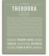 Theodora Personalized Name Meaning Art Prints – Name Stories
