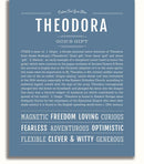 Theodora Personalized Name Meaning Art Prints – Name Stories
