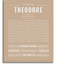 Theodore Personalized Name Meaning Art Prints – Name Stories