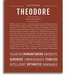 Theodore | Name Art Print – Name Stories