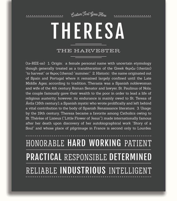 Theresa | Name Art Print - Personalized Custom Gifts – Name Stories