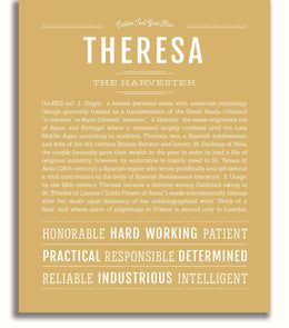Theresa | Name Art Print – Name Stories