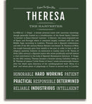 Theresa Personalized Name Meaning Art Prints – Name Stories