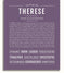 Therese Personalized Name Meaning Art Prints – Name Stories