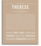 Therese Personalized Name Meaning Art Prints – Name Stories