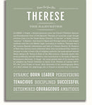 Therese Personalized Name Meaning Art Prints – Name Stories
