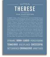 Therese Personalized Name Meaning Art Prints – Name Stories