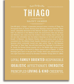 Thiago | Name Art Print – Name Stories