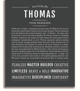 Thomas Personalized Name Meaning Art Prints – Name Stories