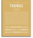 Thomas Personalized Name Meaning Art Prints – Name Stories