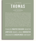Thomas Personalized Name Meaning Art Prints – Name Stories
