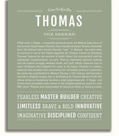 Thomas Personalized Name Meaning Art Prints – Name Stories