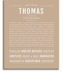 Thomas Personalized Name Meaning Art Prints – Name Stories