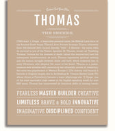 Thomas Personalized Name Meaning Art Prints – Name Stories