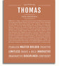 Thomas Personalized Name Meaning Art Prints – Name Stories