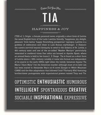 Tia | Name Art Print – Name Stories