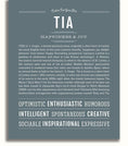 Tia | Name Art Print – Name Stories
