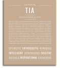 Tia Personalized Name Meaning Art Prints – Name Stories