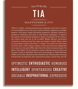 Tia | Name Art Print – Name Stories