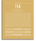 Tia Personalized Name Meaning Art Prints – Name Stories