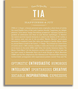 Tia | Name Art Print – Name Stories