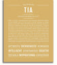 Tia Personalized Name Meaning Art Prints – Name Stories