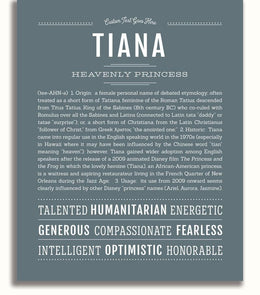Tiana | Name Art Print – Name Stories