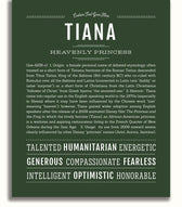 Tiana Personalized Name Meaning Art Prints – Name Stories