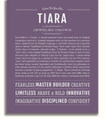 Tiara Personalized Name Meaning Art Prints – Name Stories