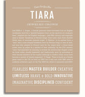 Tiara Personalized Name Meaning Art Prints – Name Stories