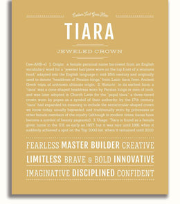 Tiara | Name Art Print – Name Stories