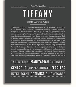 Tiffany | Name Art Print – Name Stories