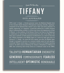 Tiffany | Name Art Print – Name Stories