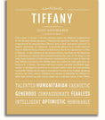 Tiffany Personalized Name Meaning Art Prints – Name Stories