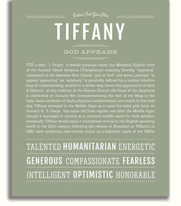 Tiffany | Name Art Print – Name Stories
