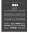 Tighe Personalized Name Meaning Art Prints – Name Stories
