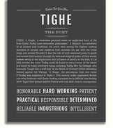 Tighe Personalized Name Meaning Art Prints – Name Stories