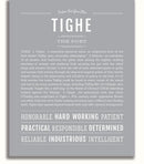 Tighe Personalized Name Meaning Art Prints – Name Stories