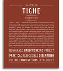 Tighe Personalized Name Meaning Art Prints – Name Stories