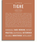 Tighe Personalized Name Meaning Art Prints – Name Stories