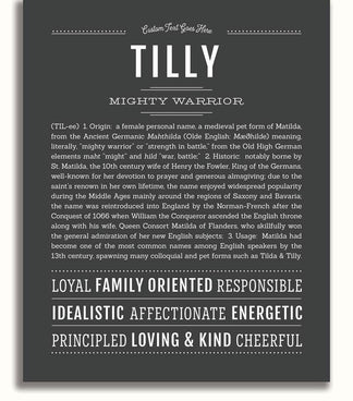 Tilly | Name Art Print – Name Stories