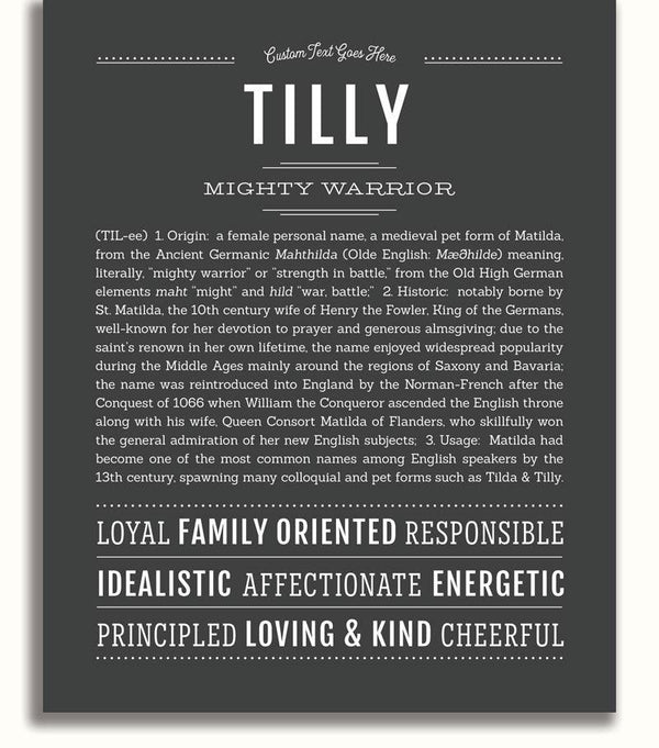 Tilly | Name Art Print - Personalized Custom Gifts – Name Stories