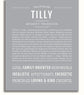 Tilly Personalized Name Meaning Art Prints – Name Stories