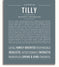 Tilly Personalized Name Meaning Art Prints – Name Stories